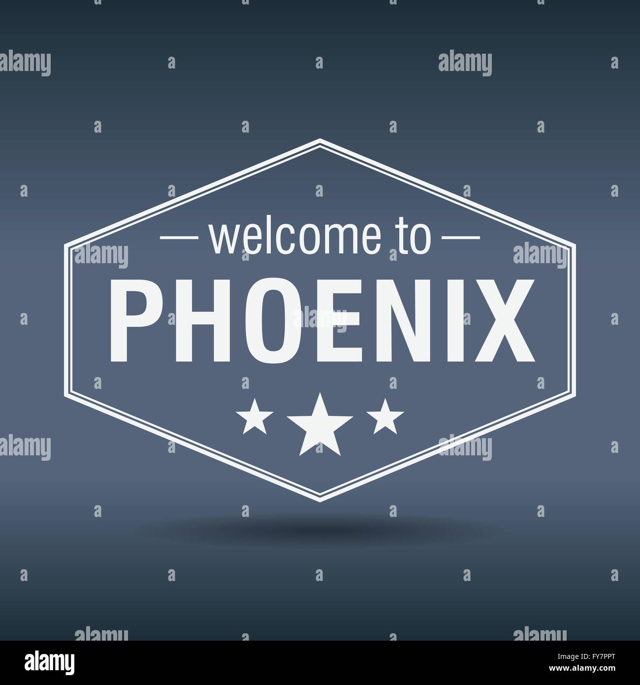 welcome to Phoenix hexagonal white vintage label Stock Vector Image ...
