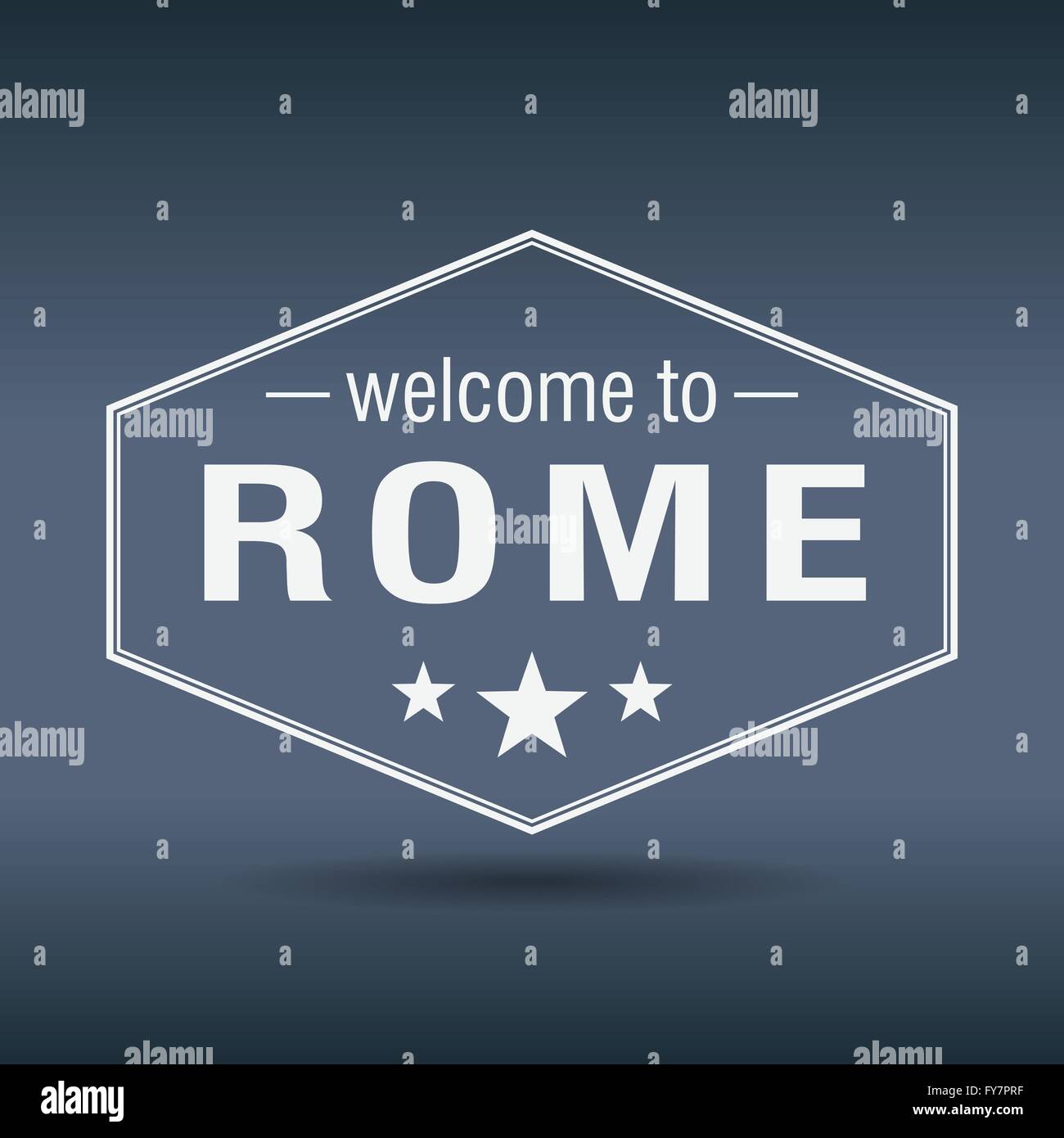 welcome to Rome hexagonal white vintage label Stock Vector Image & Art ...