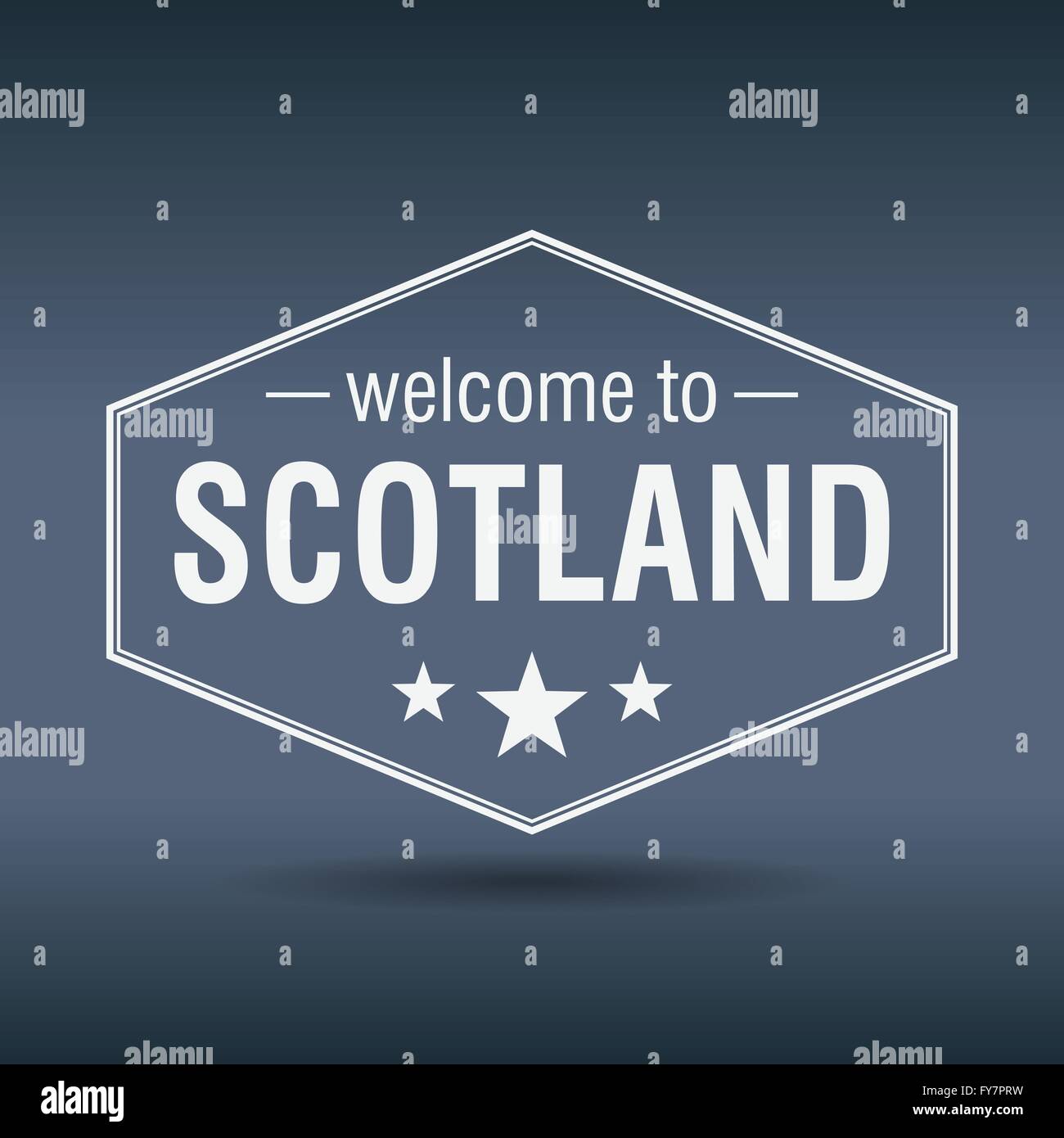 welcome to Scotland hexagonal white vintage label Stock Vector Image ...