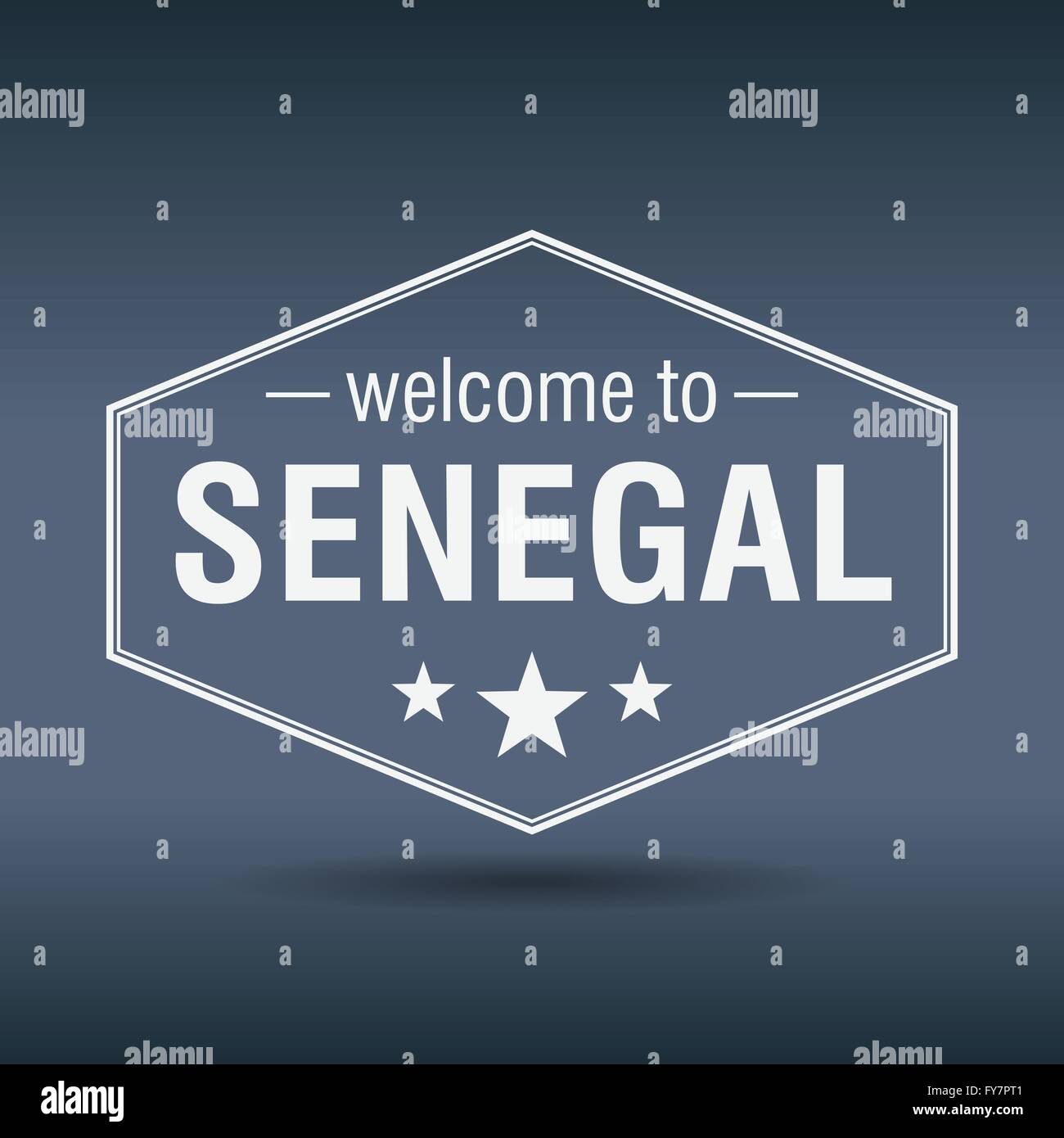 welcome to Senegal hexagonal white vintage label Stock Vector Image ...