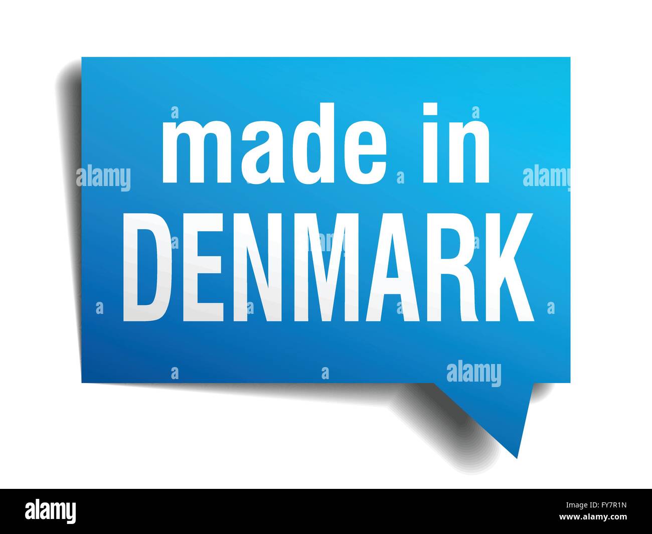 made in Denmark blue 3d realistic speech bubble isolated on white ...