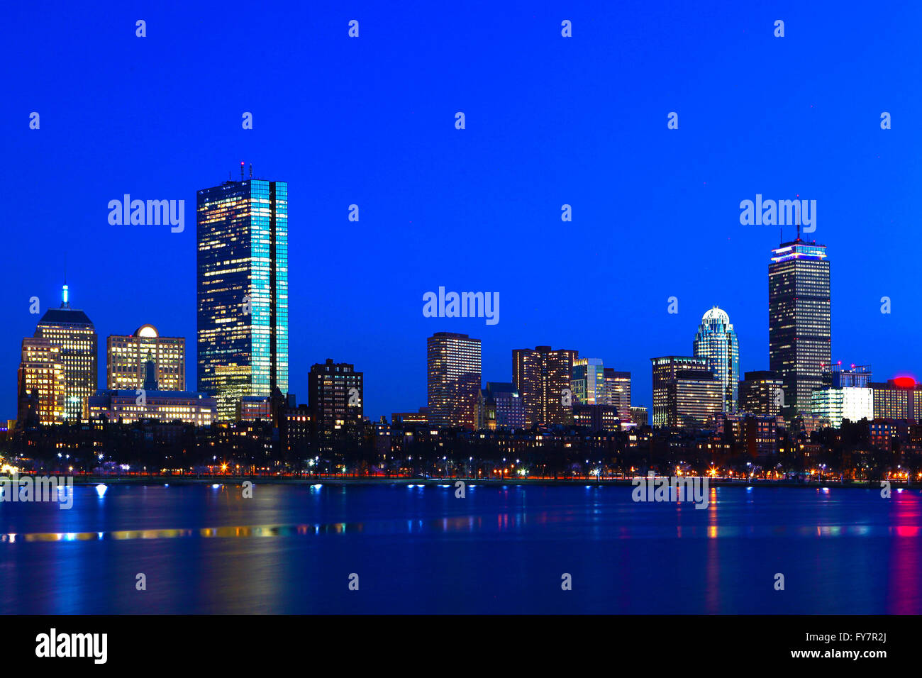 The Boston, Massachusetts skyline at night Stock Photo - Alamy