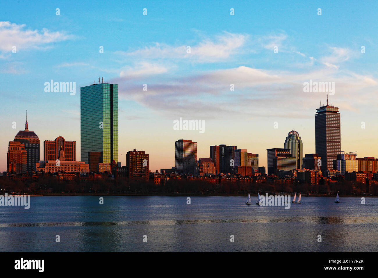 Boston downtown skyline panorama hi-res stock photography and images ...