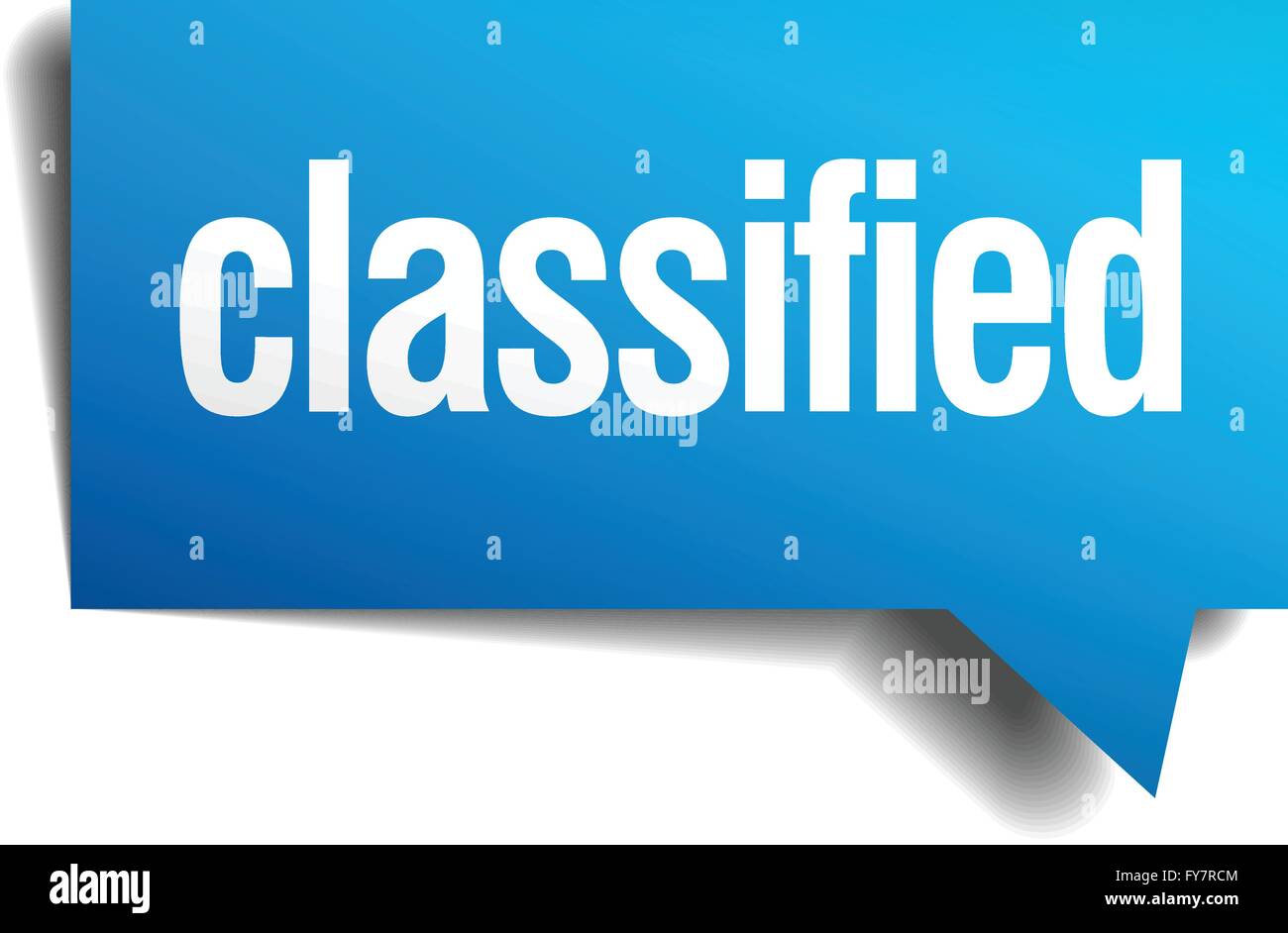 classified blue 3d realistic paper speech bubble Stock Vector Image ...
