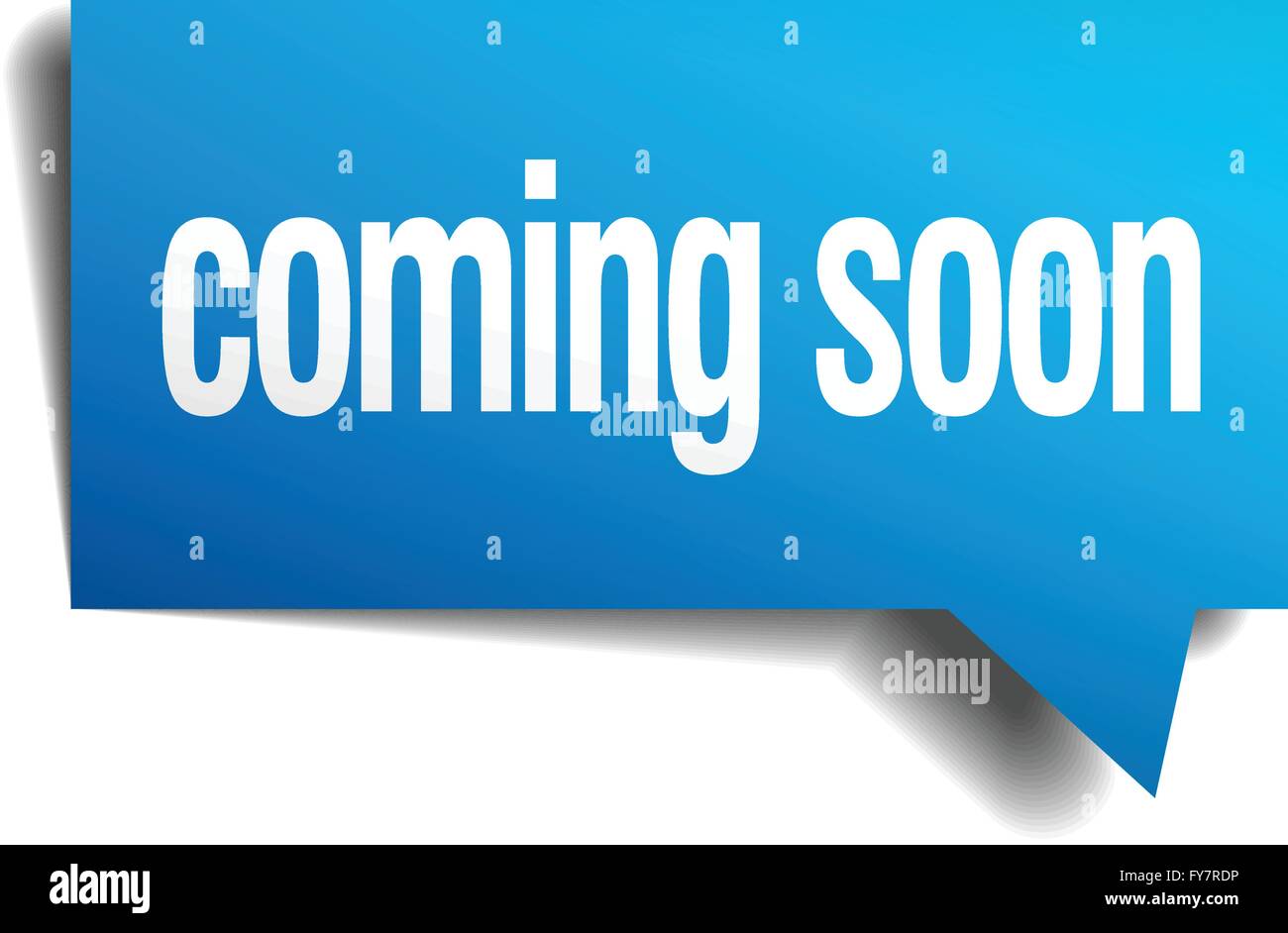 coming soon blue 3d realistic paper speech bubble Stock Vector Image ...