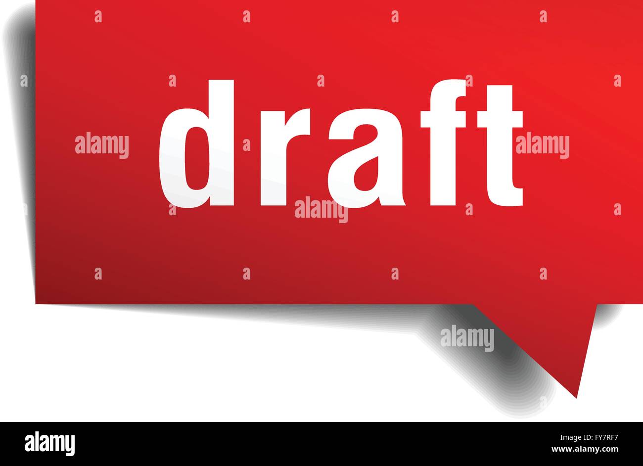 draft red 3d realistic paper speech bubble Stock Vector Image & Art - Alamy