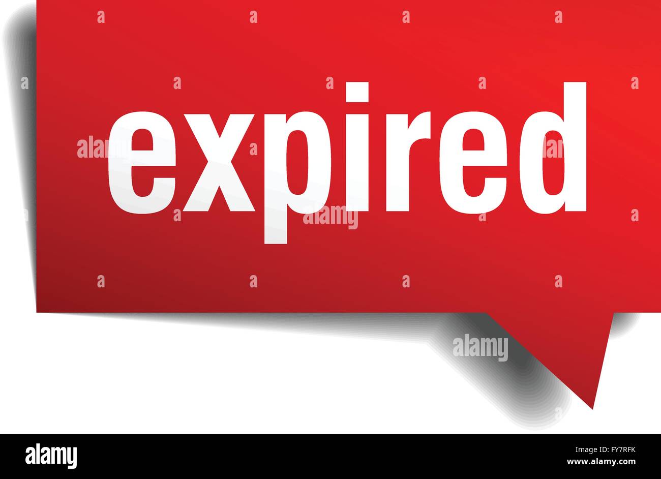expired red 3d realistic paper speech bubble Stock Vector Image & Art ...