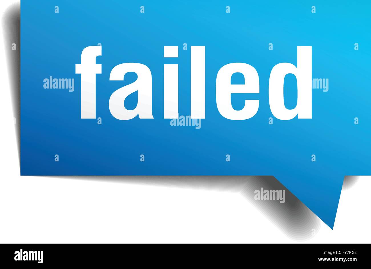 failed blue 3d realistic paper speech bubble Stock Vector Image & Art ...