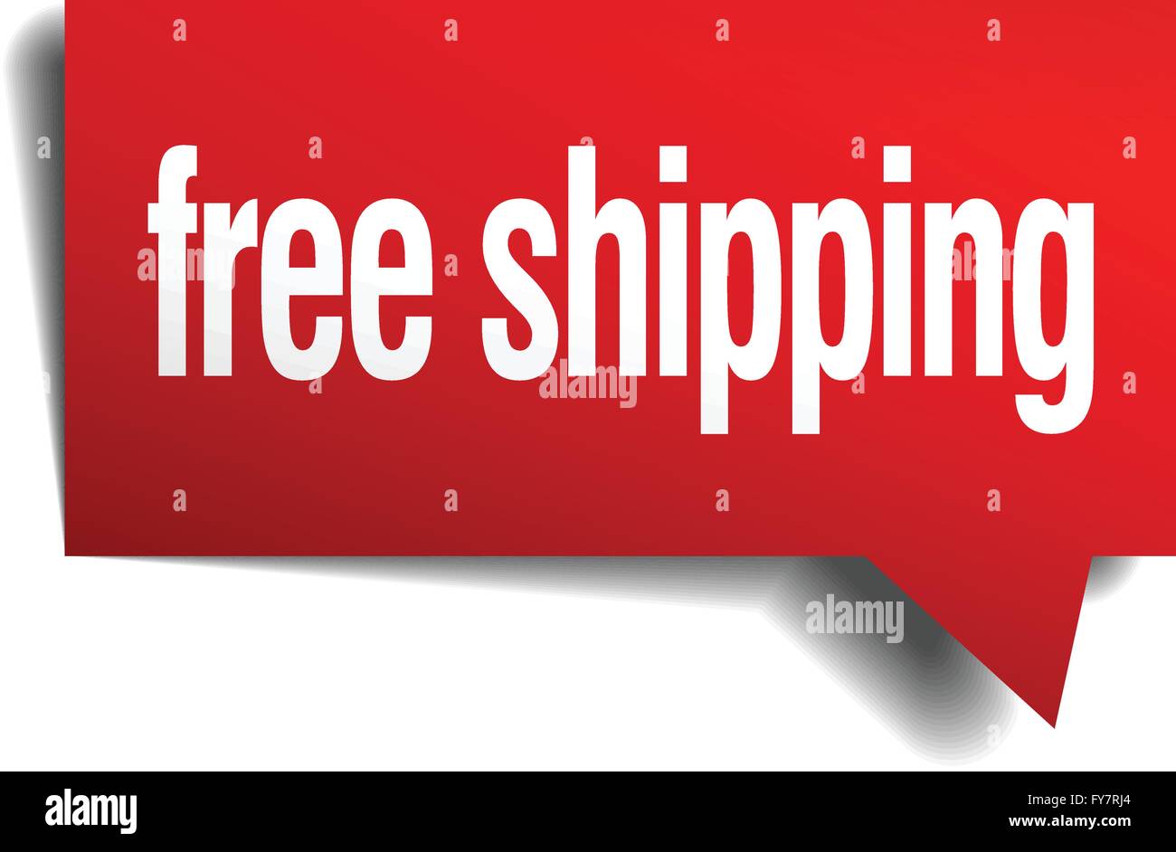 free shipping red 3d realistic paper speech bubble Stock Vector Image ...