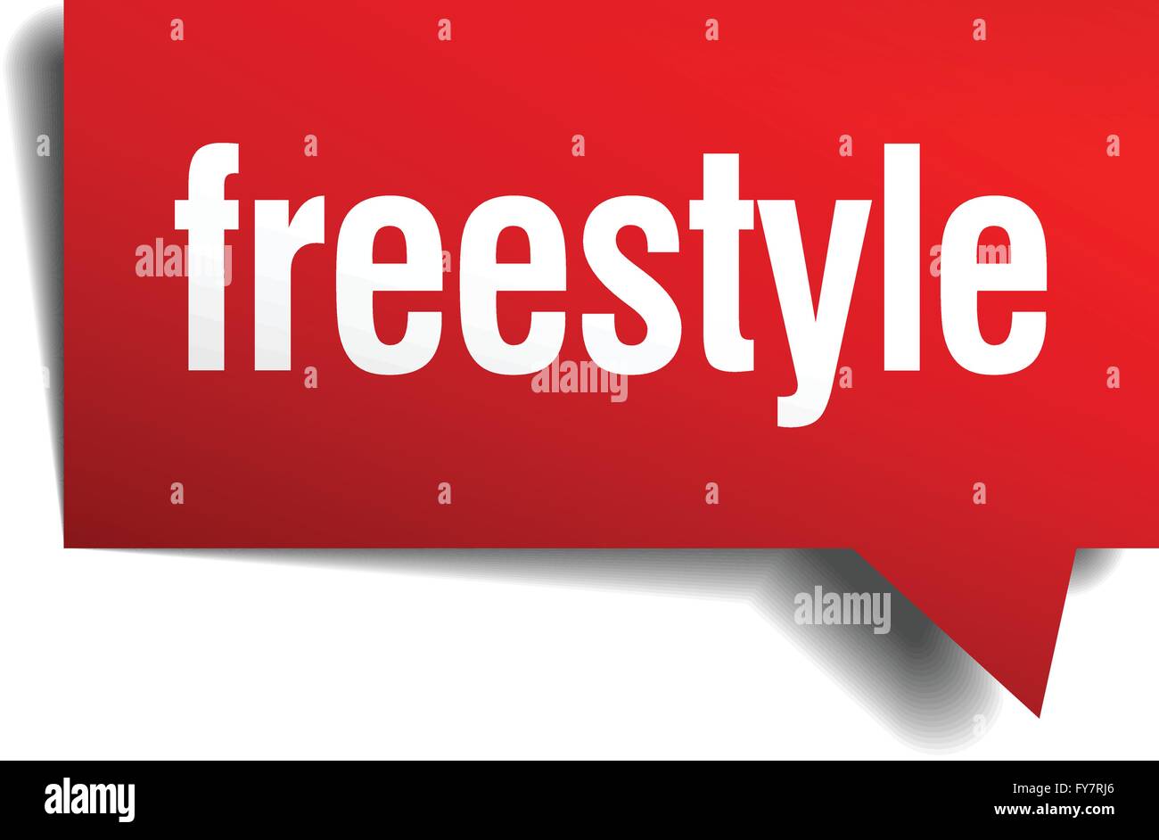 freestyle red 3d realistic paper speech bubble Stock Vector Image & Art ...