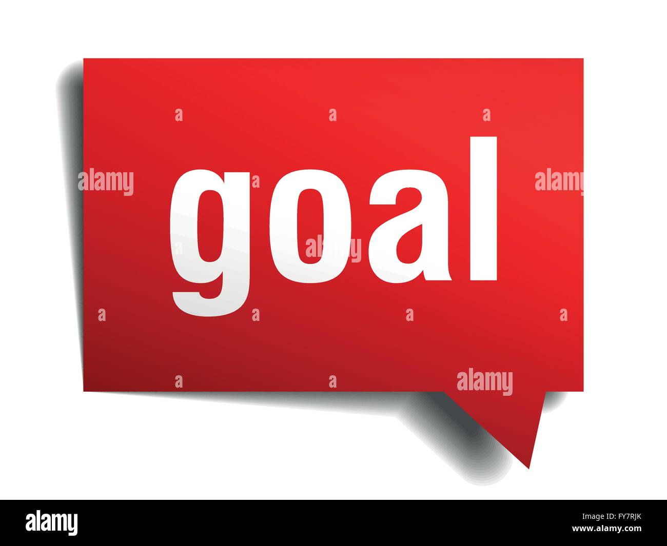 Goal red 3d realistic paper speech bubble isolated on white Stock ...