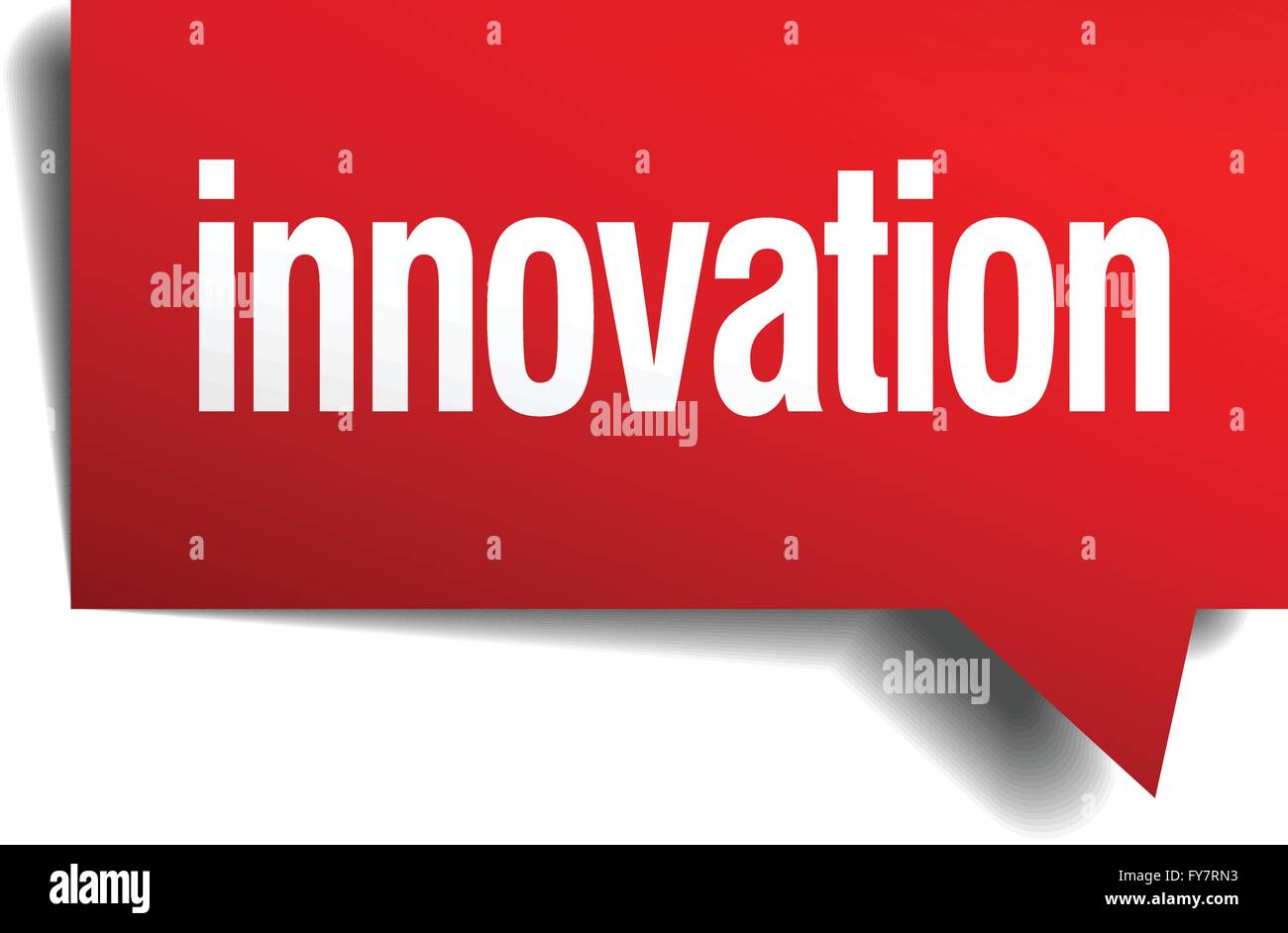 innovation red 3d realistic paper speech bubble Stock Vector Image ...