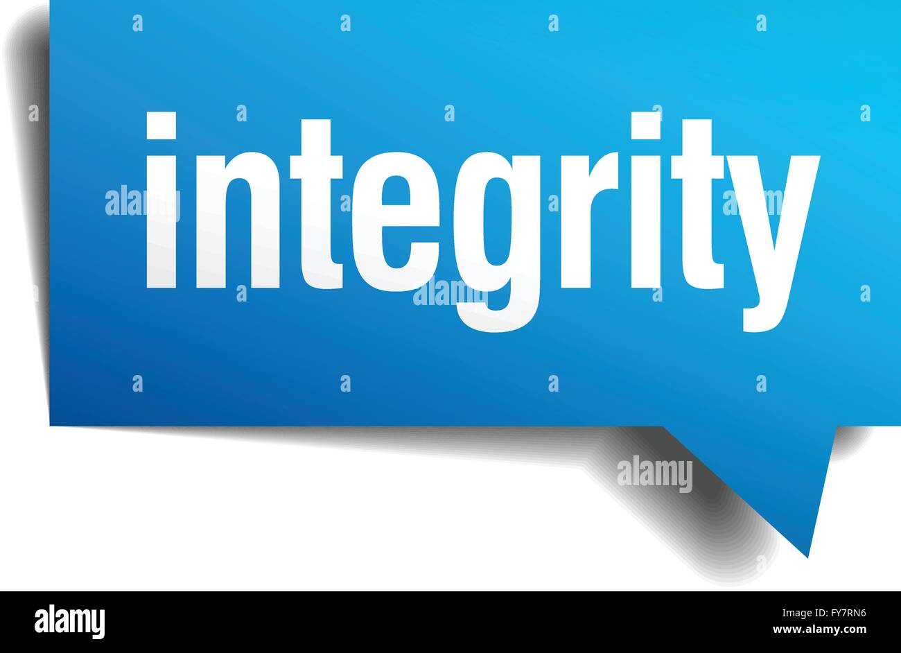 integrity blue 3d realistic paper speech bubble Stock Vector Image ...