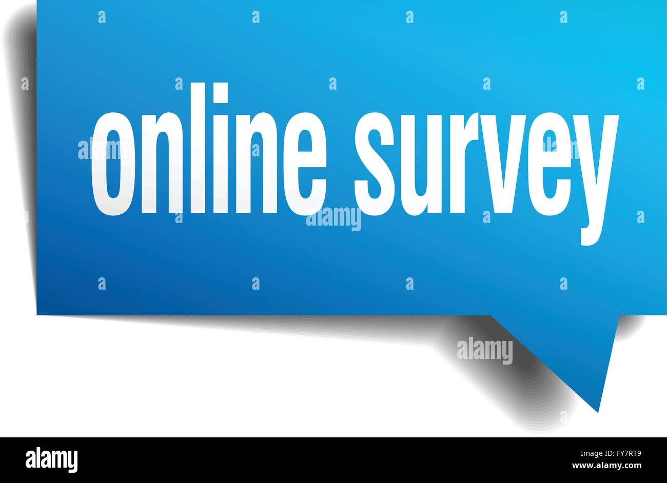 online survey blue 3d realistic paper speech bubble Stock Vector Image ...