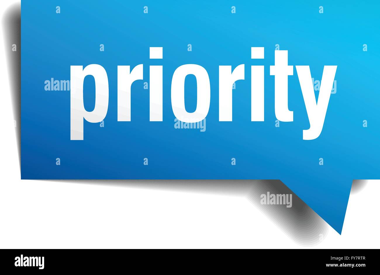 priority blue 3d realistic paper speech bubble Stock Vector Image & Art ...