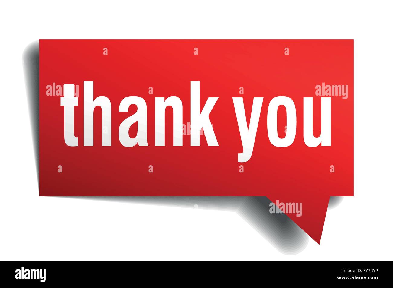 Thank you red 3d realistic paper speech bubble isolated on white Stock ...