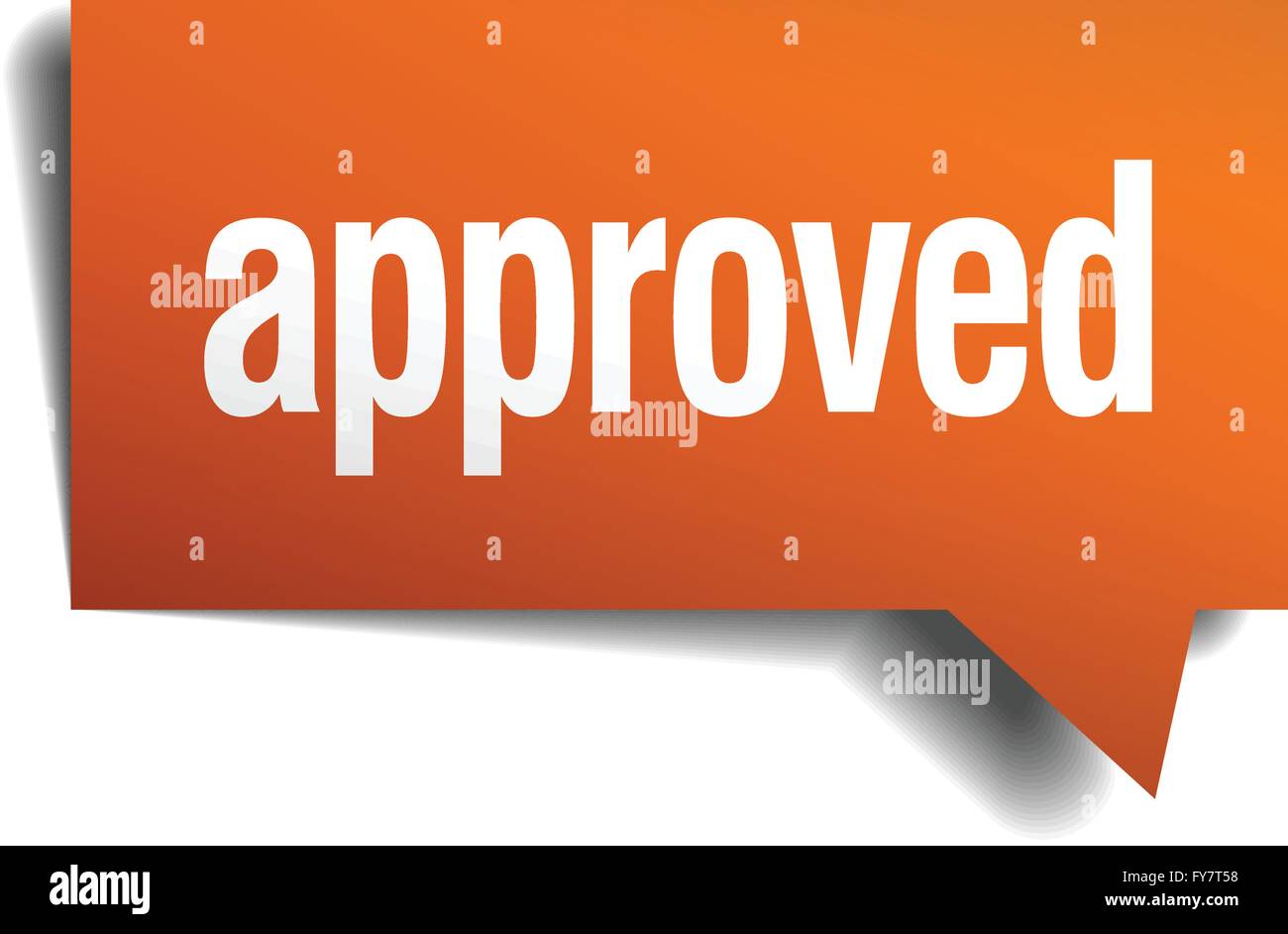 approved orange speech bubble isolated on white Stock Vector Image ...