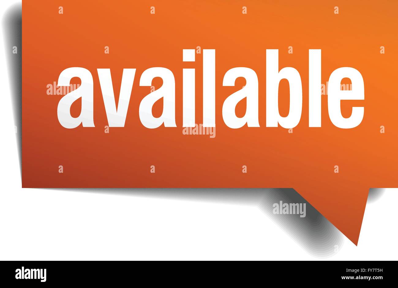available orange speech bubble isolated on white Stock Vector Image ...