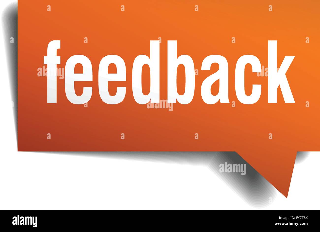feedback orange speech bubble isolated on white Stock Vector Image ...