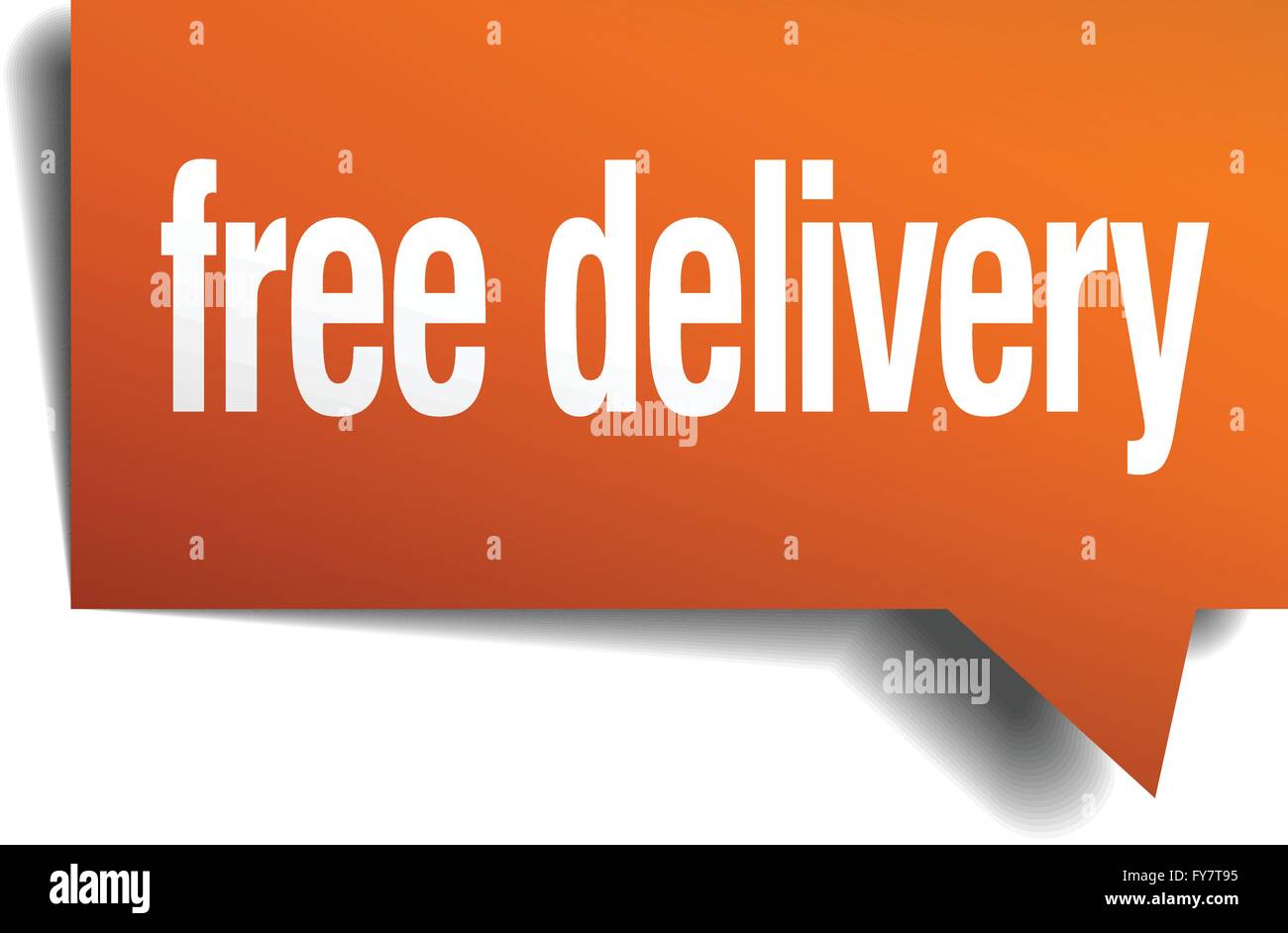 free delivery orange speech bubble isolated on white Stock Vector Image ...
