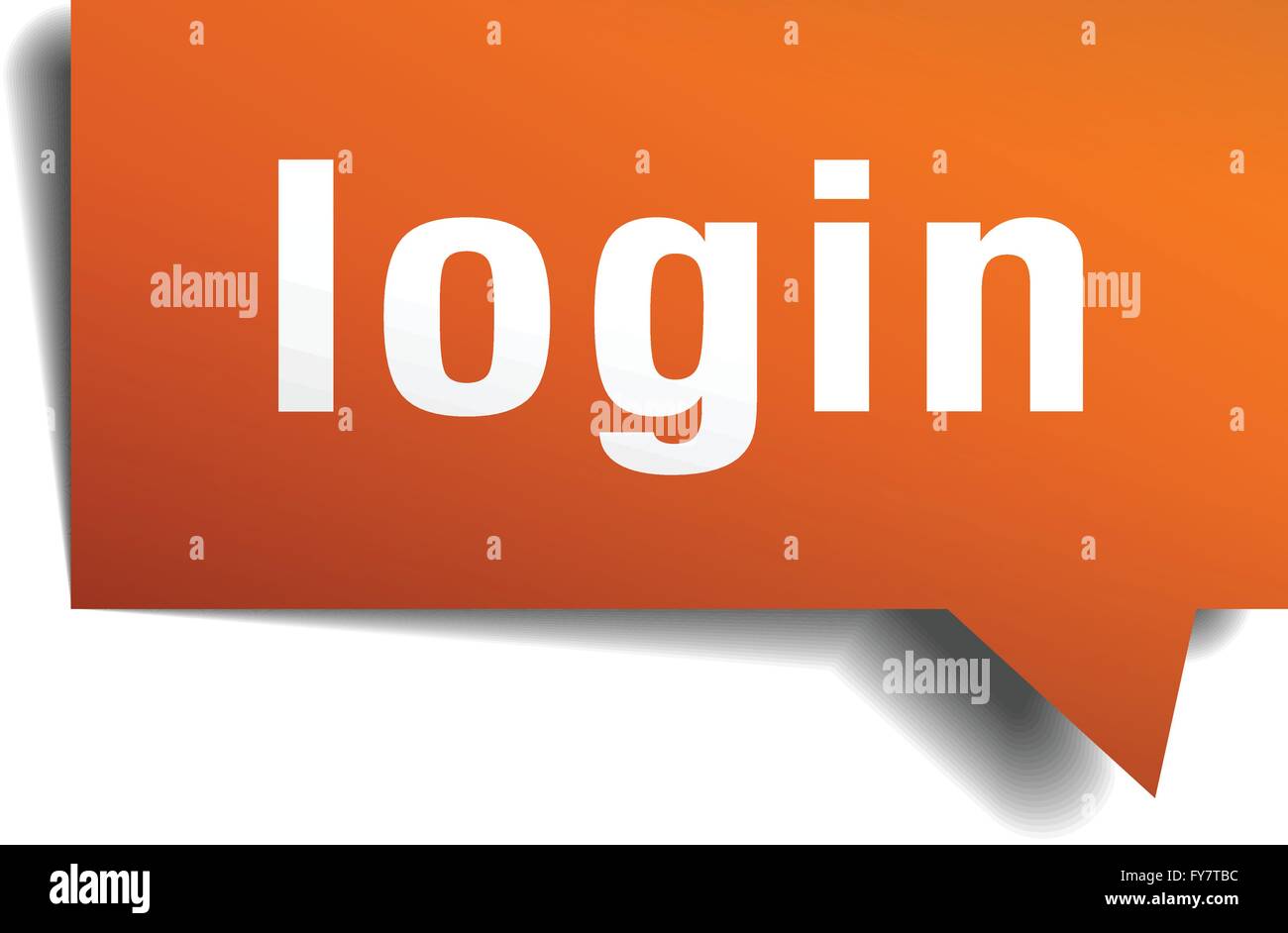 login orange speech bubble isolated on white Stock Vector Image & Art ...