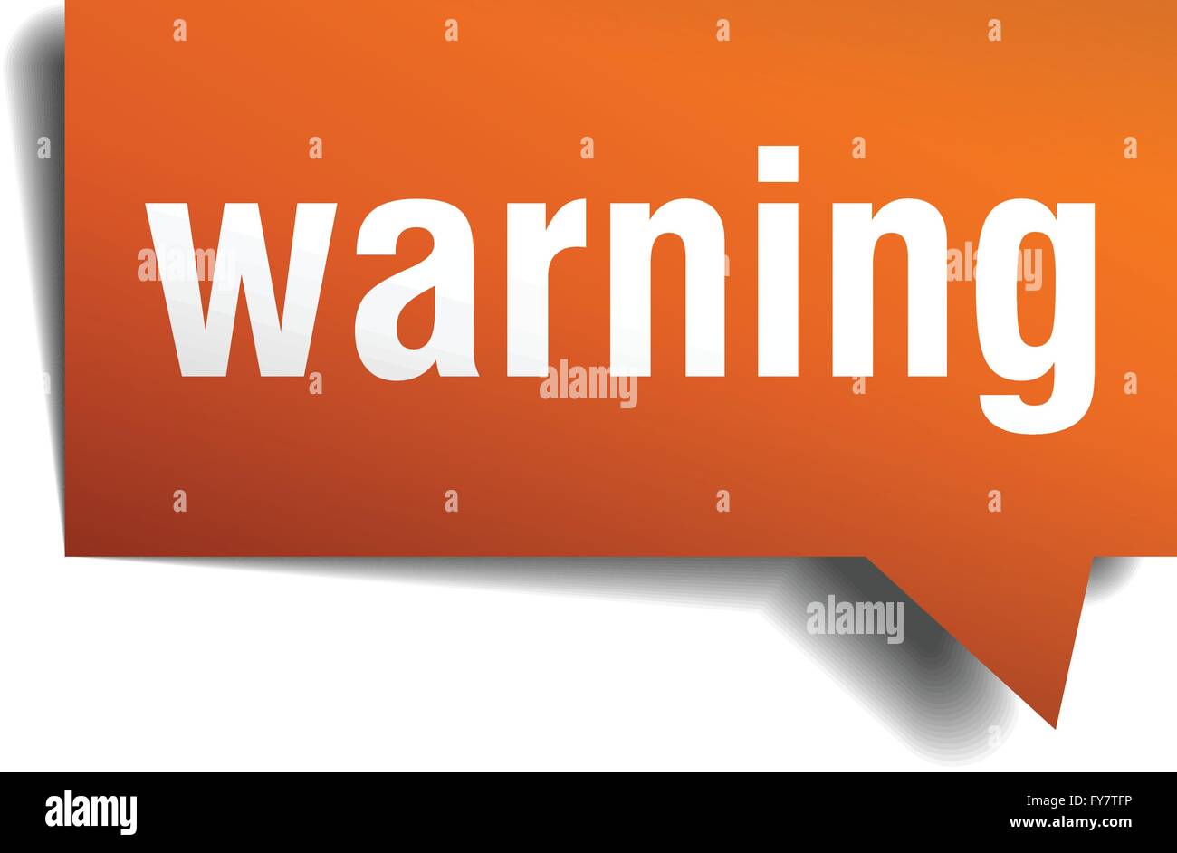 warning orange speech bubble isolated on white Stock Vector Image & Art ...