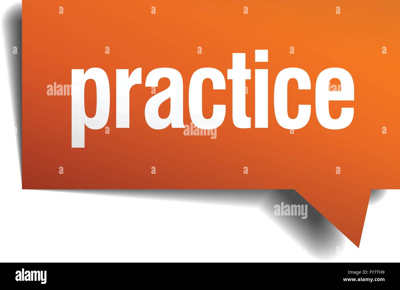 practice orange speech bubble isolated on white Stock Vector Image ...