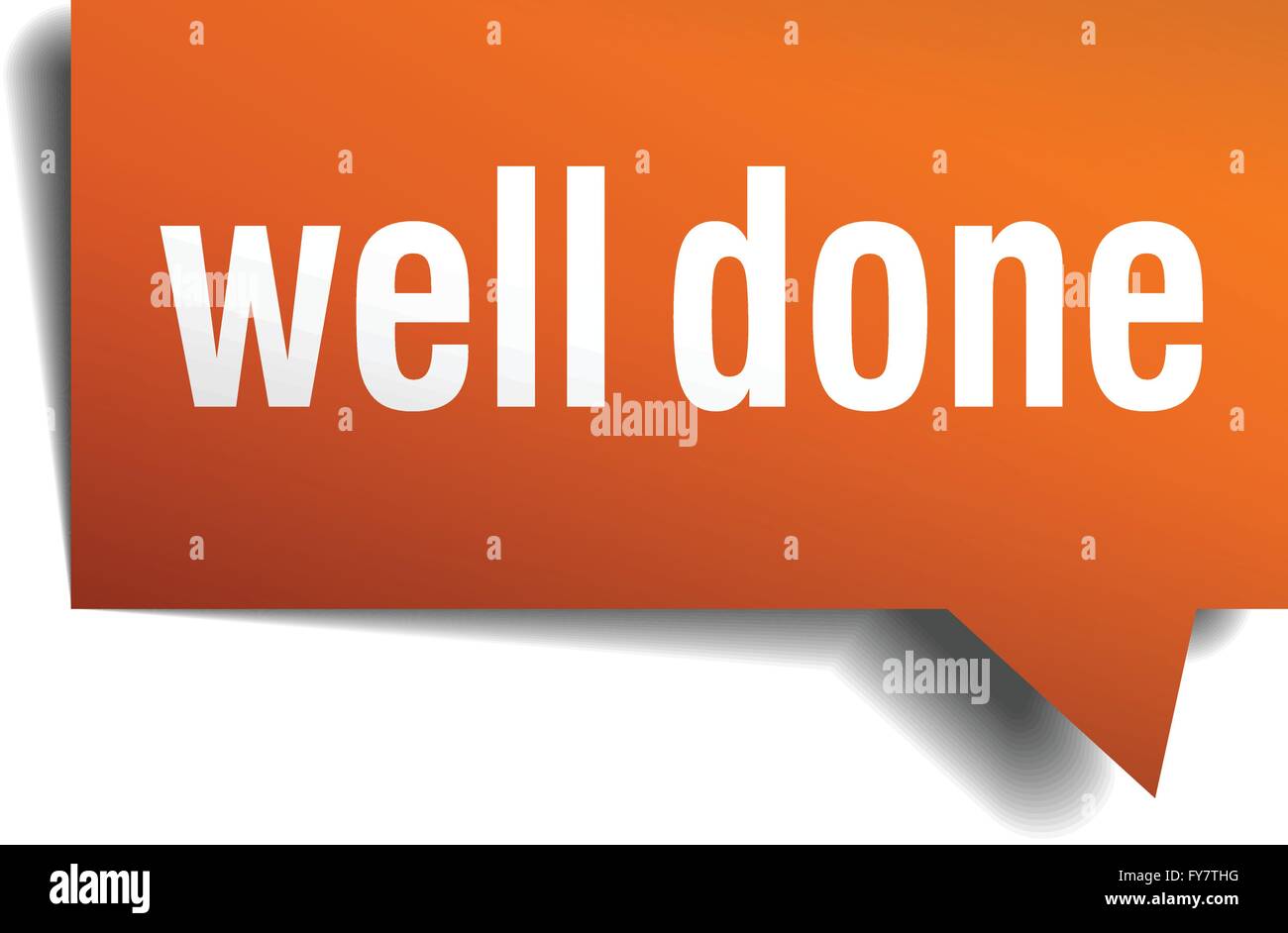 well done orange speech bubble isolated on white Stock Vector Image ...