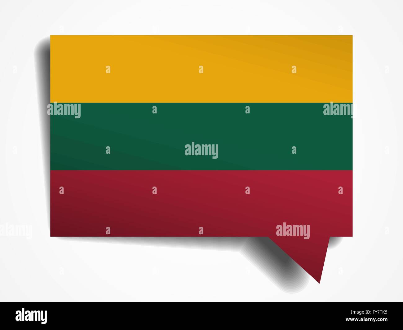 Lithuania flag paper 3d realistic speech bubble on white background ...