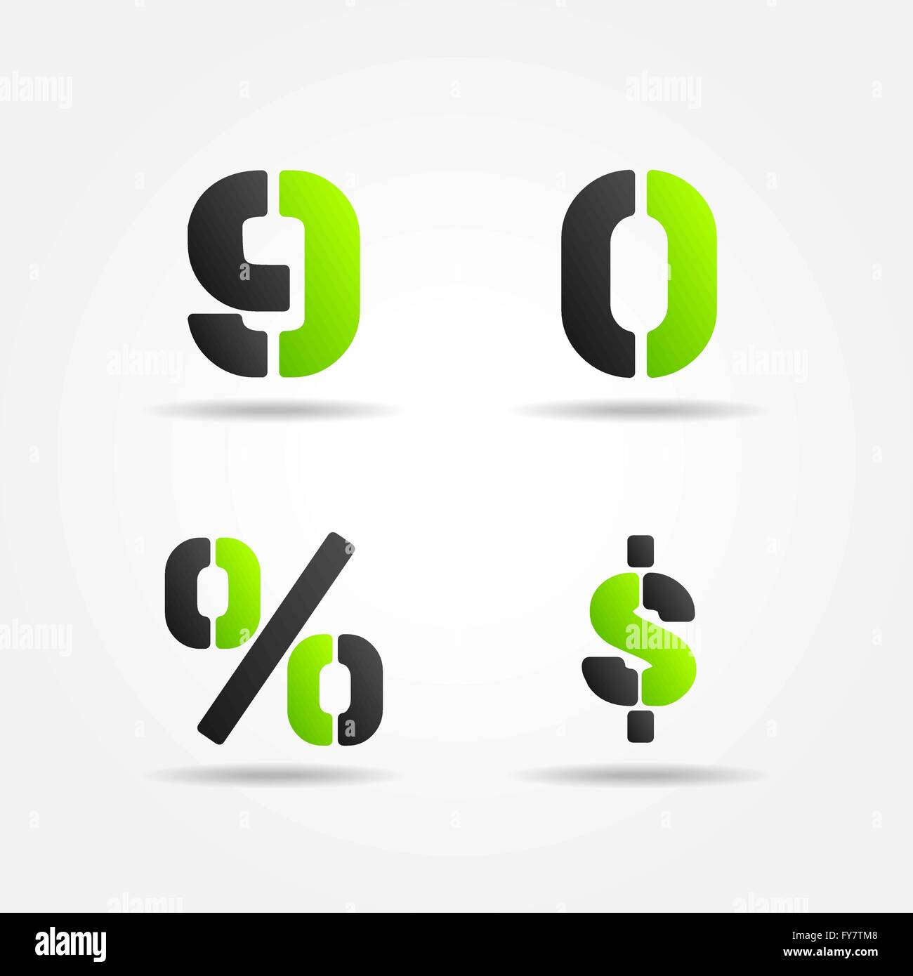 90 3d green stencil numbers Stock Vector Image & Art - Alamy