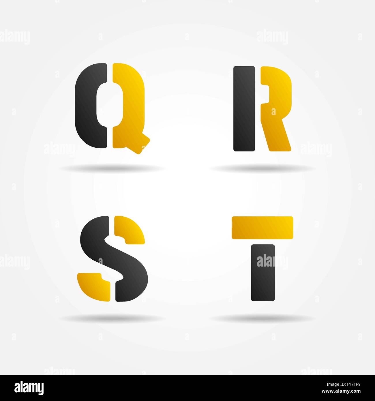 qrst yellow stencil letters Stock Vector Image & Art - Alamy