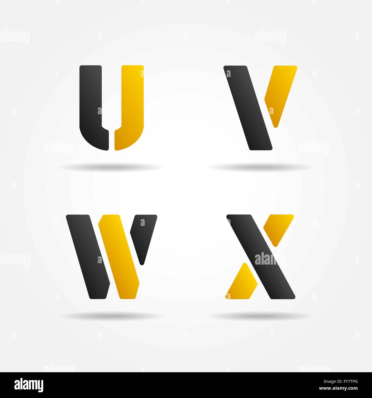 uvwx yellow stencil letters Stock Vector Image & Art - Alamy