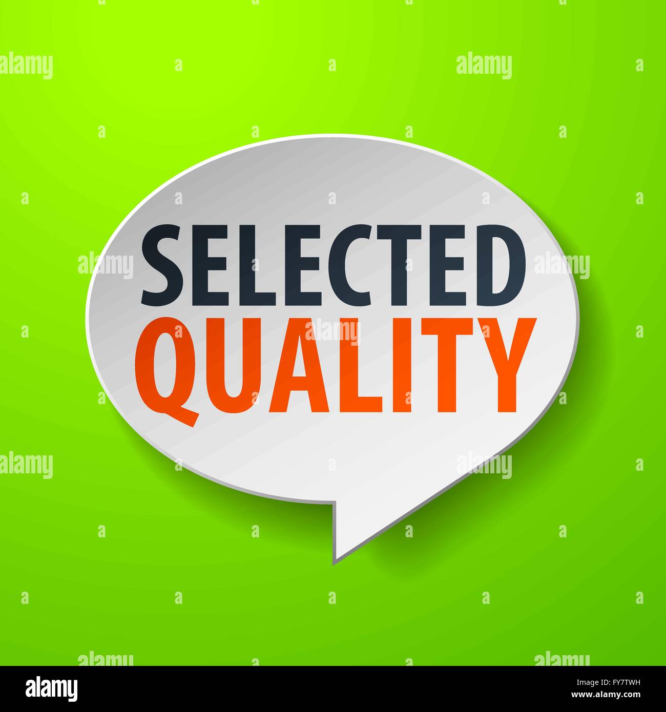 Selected Quality 3d Speech Bubble on green background Stock Vector ...