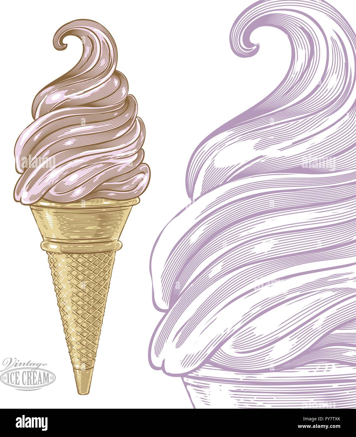 Blueberry ice cream in Stock Vector Images - Alamy