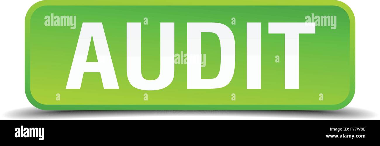 Audit green 3d realistic square isolated button Stock Vector Image ...