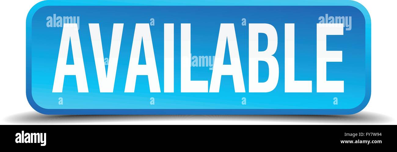 available blue 3d realistic square isolated button Stock Vector Image ...
