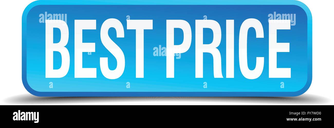 best price blue 3d realistic square isolated button Stock Vector Image ...