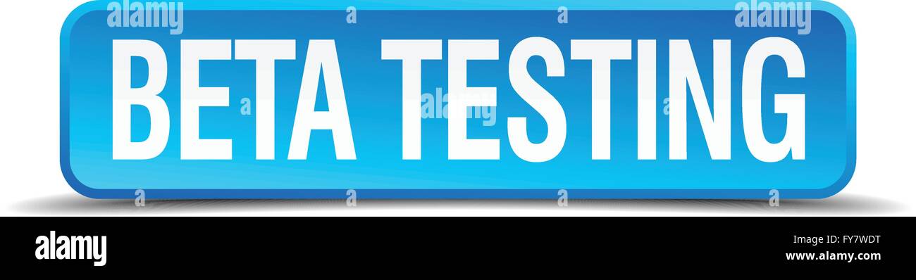 beta testing blue 3d realistic square isolated button Stock Vector ...