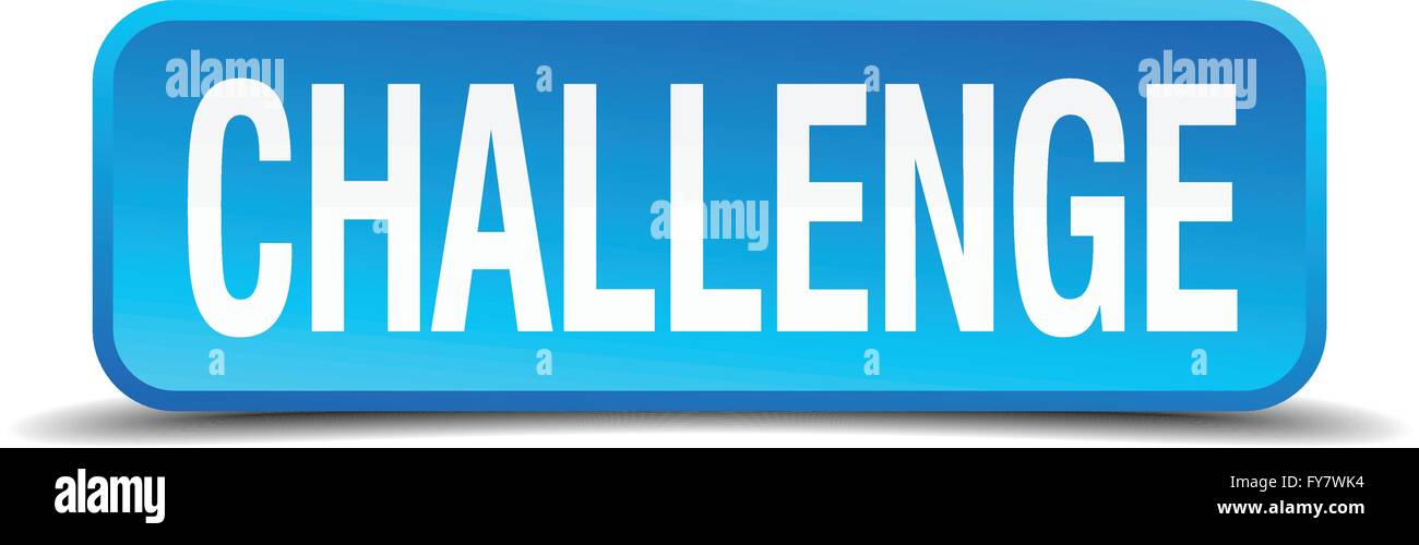 challenge blue 3d realistic square isolated button Stock Vector Image ...
