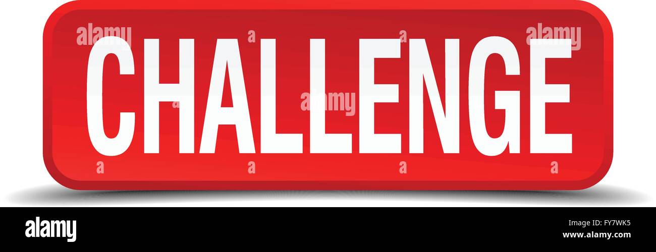 challenge red 3d square button on white background Stock Vector Image ...