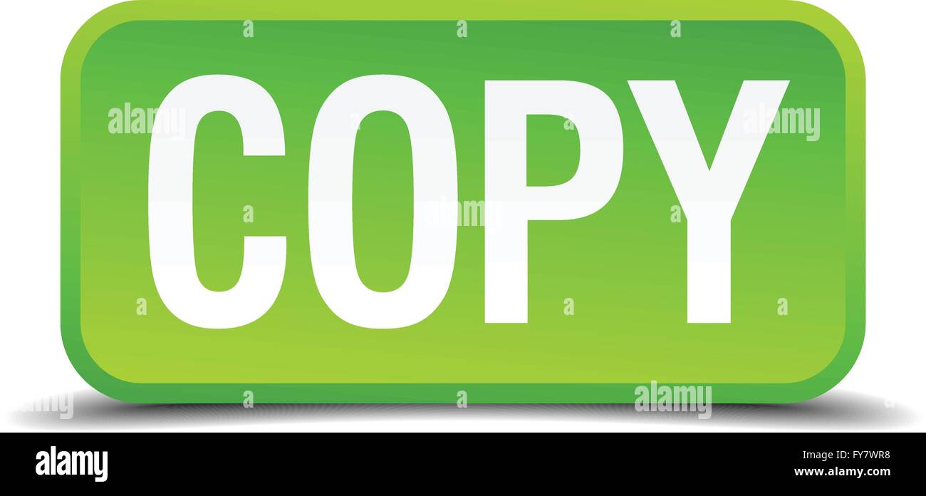 Copy green 3d realistic square isolated button Stock Vector Image & Art ...