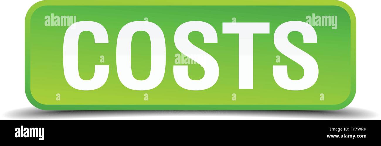 Costs green 3d realistic square isolated button Stock Vector Image ...