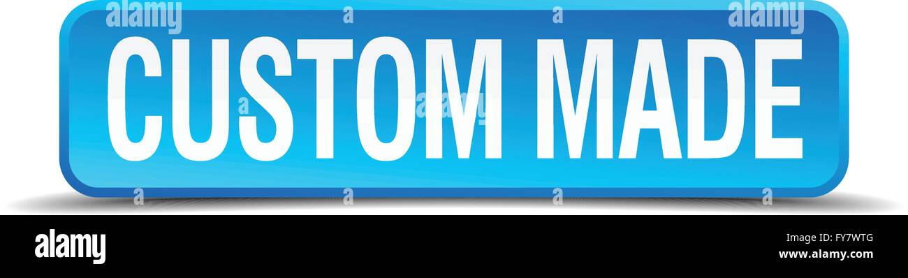 custom made blue 3d realistic square isolated button Stock Vector Image ...