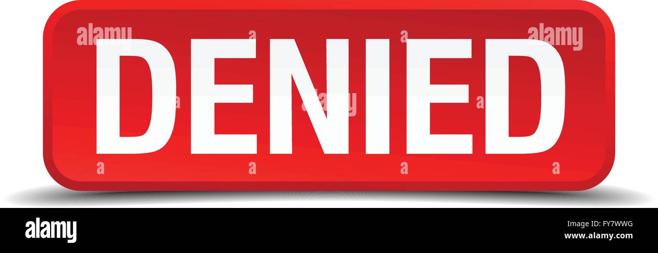 Denied red 3d square button isolated on white background Stock Vector ...