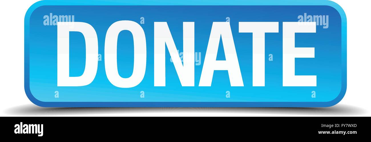 donate blue 3d realistic square isolated button Stock Vector Image ...