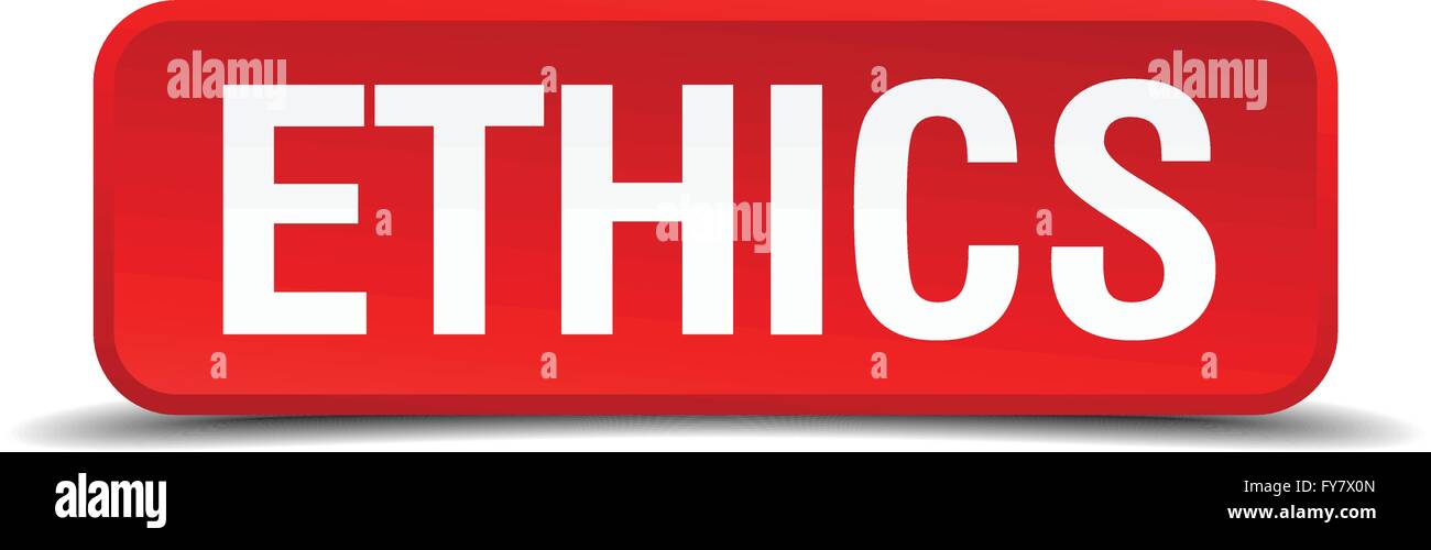 Ethics red 3d square button isolated on white background Stock Vector ...