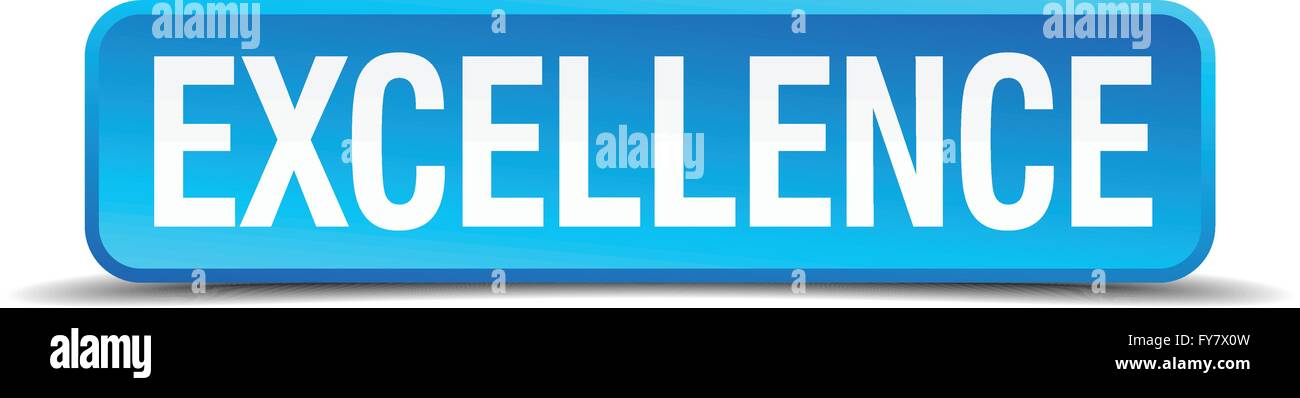 excellence blue 3d realistic square isolated button Stock Vector Image ...