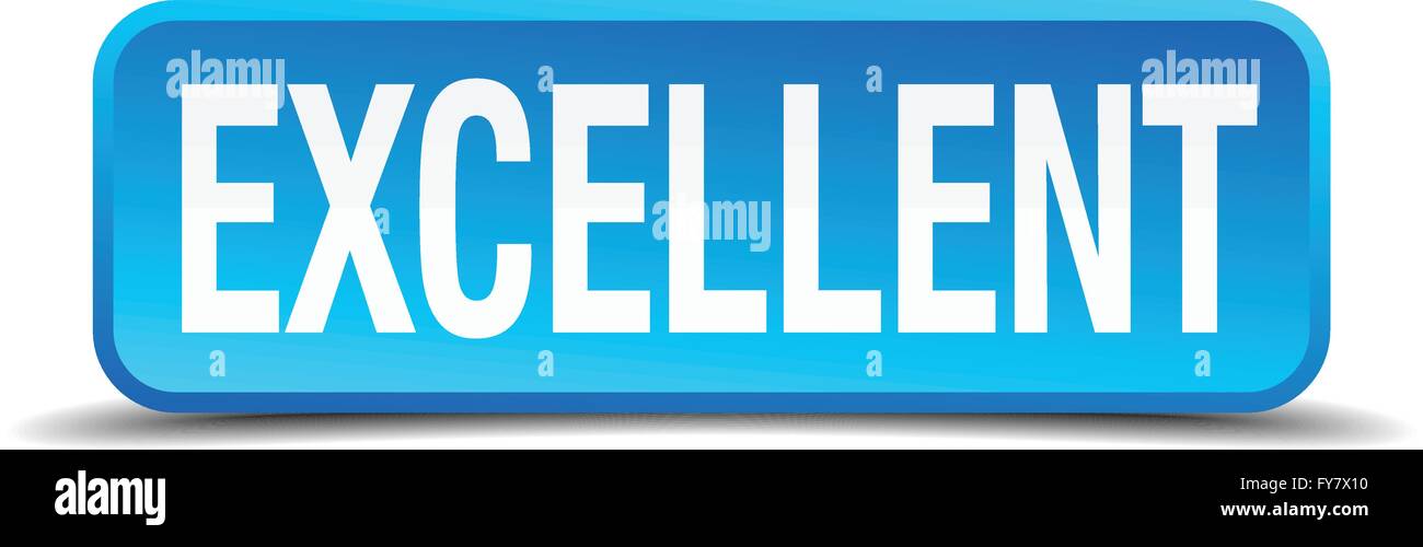 excellent blue 3d realistic square isolated button Stock Vector Image ...