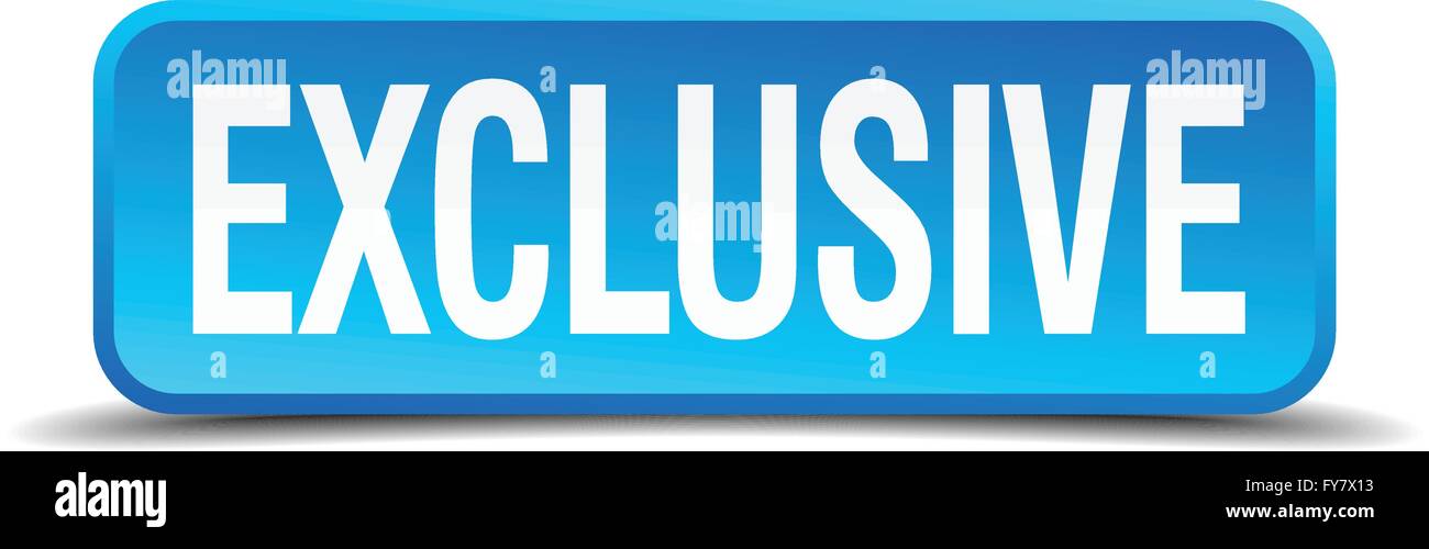exclusive blue 3d realistic square isolated button Stock Vector Image ...
