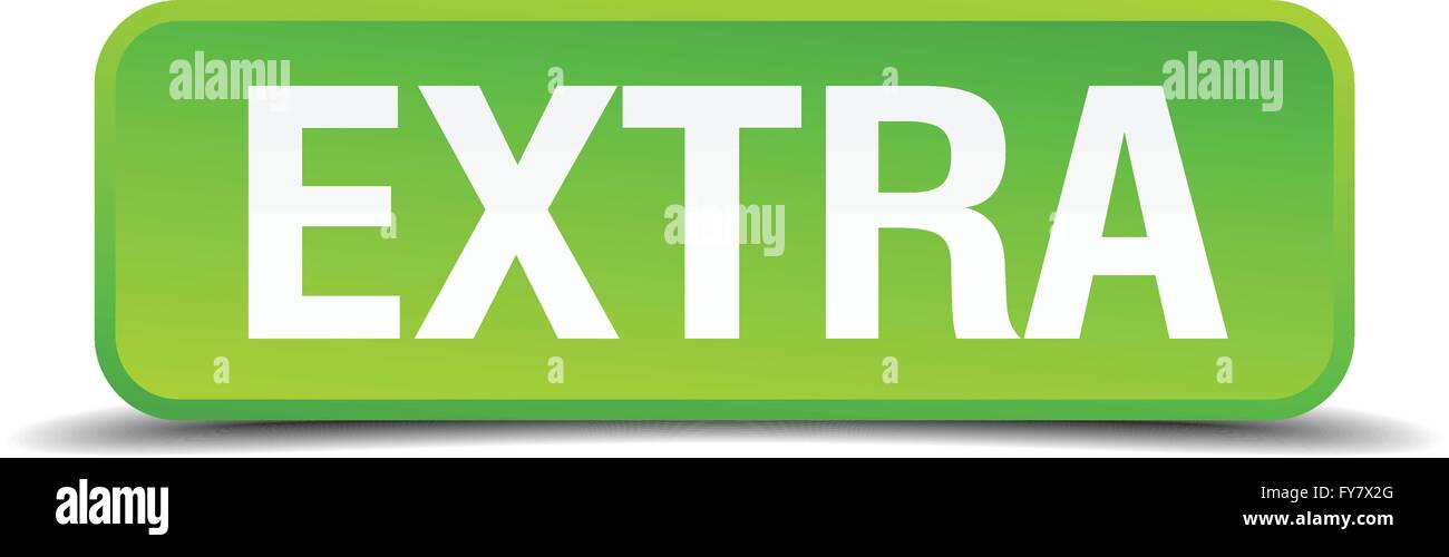 Extra green 3d realistic square isolated button Stock Vector Image ...